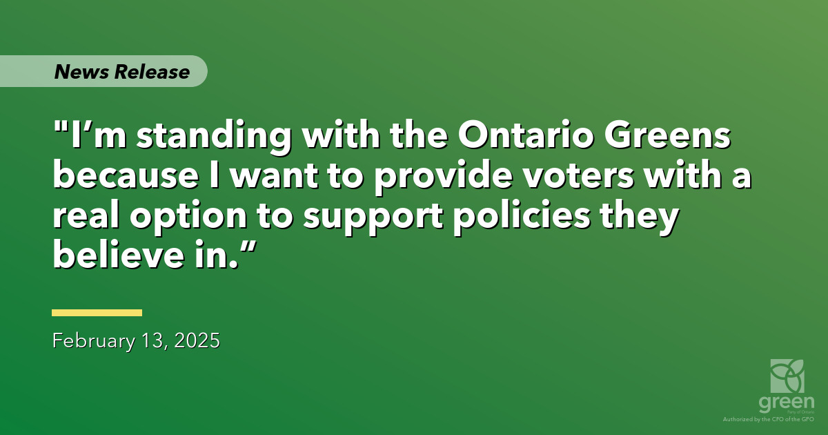 Nicholas Lapierre Steps Up as Ontario Greens' Champion for Stormont ...