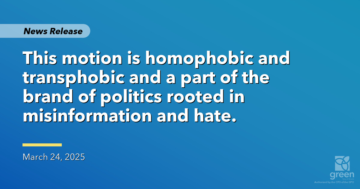 Ontario Green Party MPP Advocates for Inclusion: Calls on Education ...